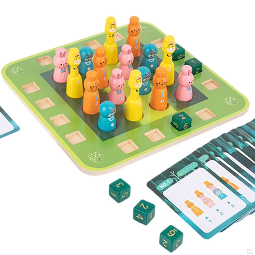 Buy Wooden Jungle Animals Chess Board Game Montessori Toy for Birthday ...