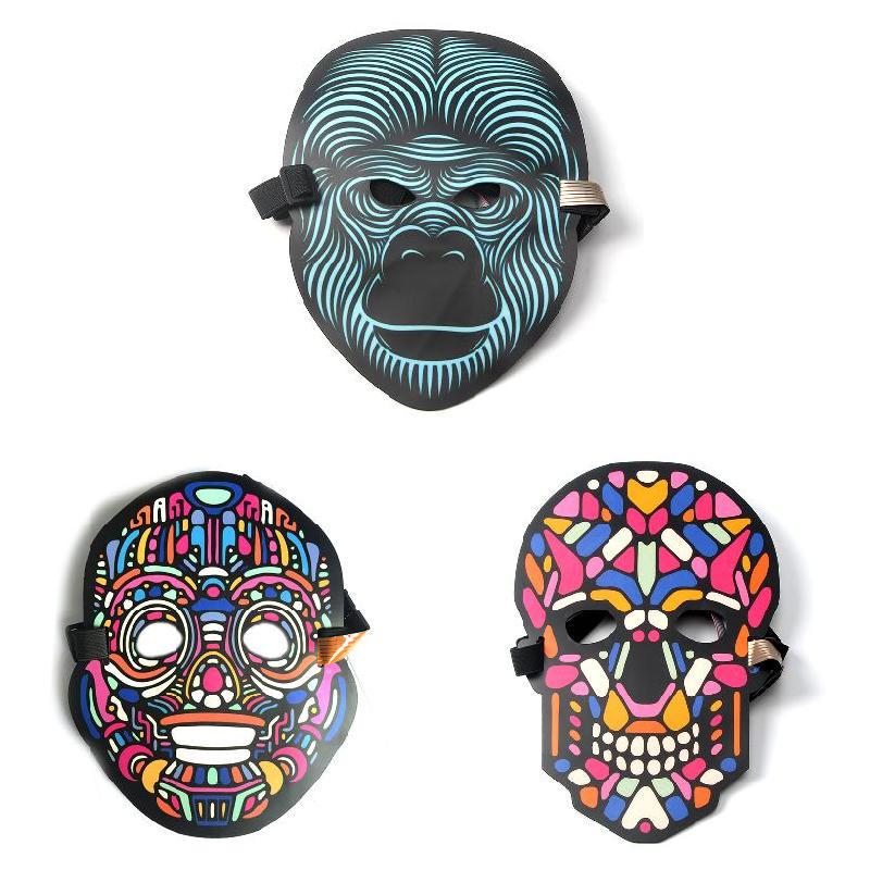 Buy Dance LED Activated Mask Party Plur Street Reactive Supplies Sound ...