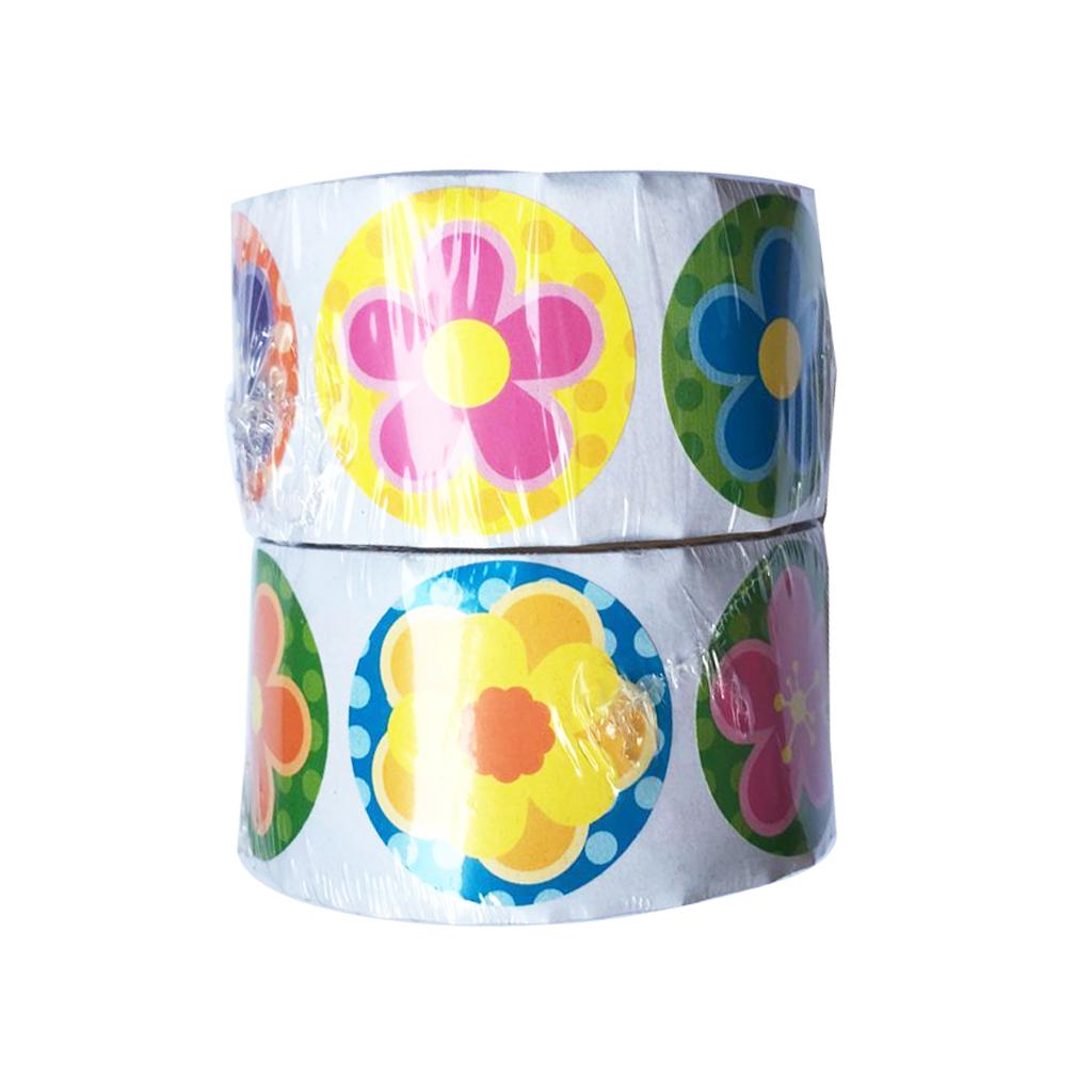 Buy 2x Multicolored Flower Kids' Reward Stickers Rolls(100 Per Roll) at ...