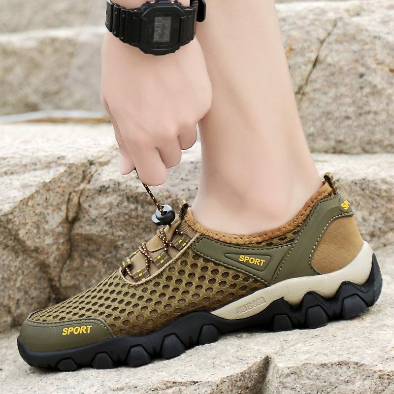 Buy Summer Mesh Breathable Hiking Shoes Soft Bottom Comfortable Elderly ...