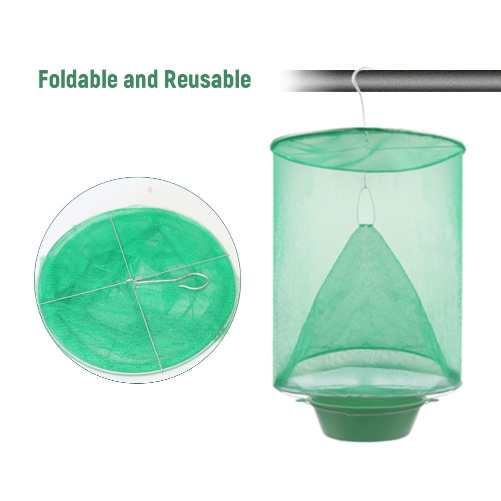Buy Fly Catcher Foldable Hanging Fly Trap Insect Bug Cage Mesh Net Trap ...