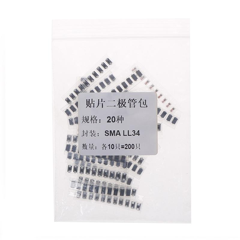 Buy 200pcs SMD Diode Assorted Kit 20value*10PCS SS110 SS510 SS36 ES1D ...