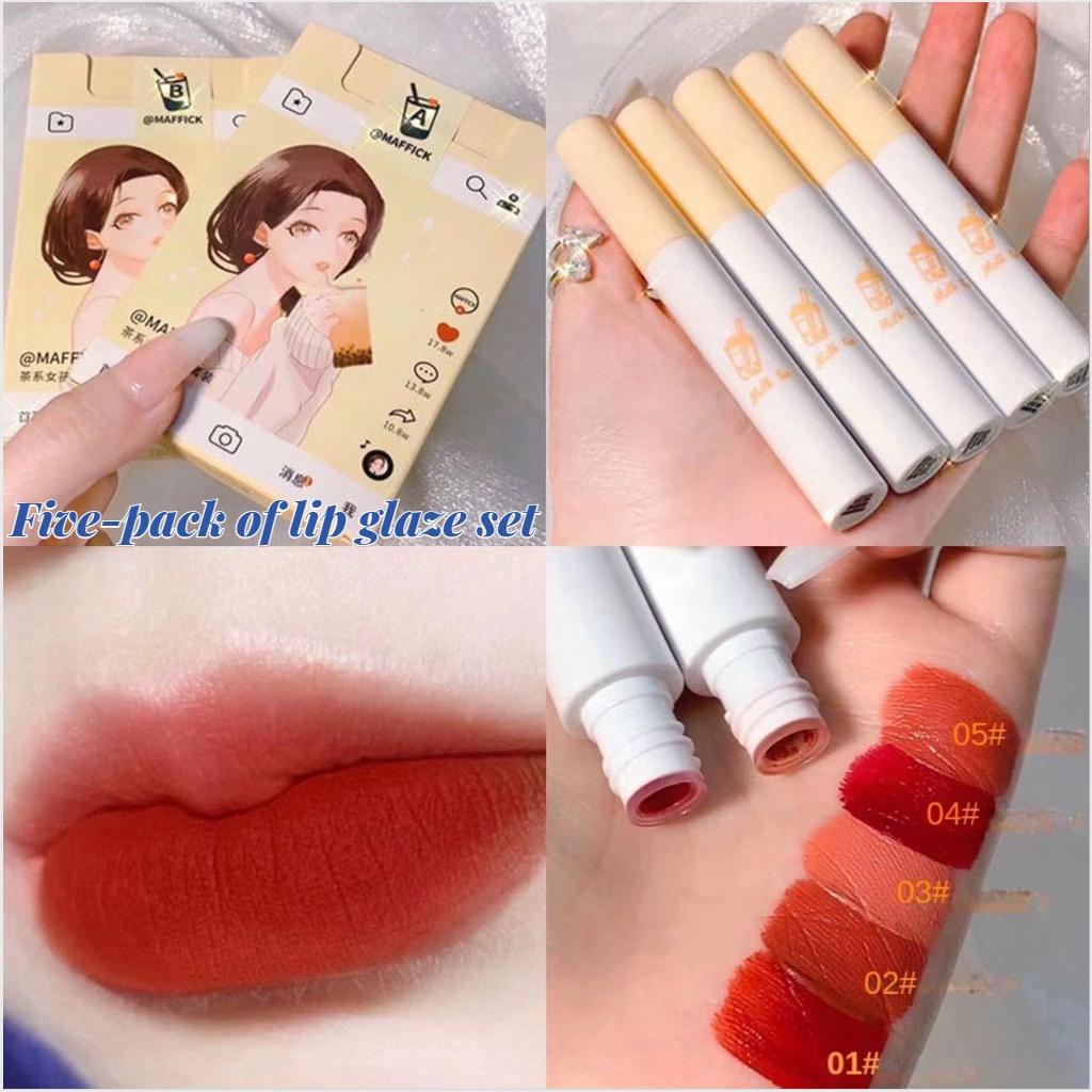 Cheap Girl's Lip glaze set Mist face velvet matte lipstick Non-fading ...