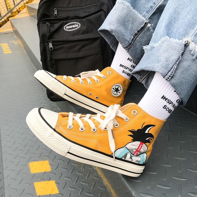 Buy Goku Cartoon Canvas Shoes Ulzzgang Korean Style Fashion Streetwear ...