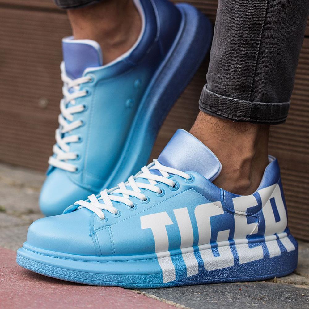 Buy Chekich Men Footwear Sneakers Blue & Red Mixed Multicolor Leather ...