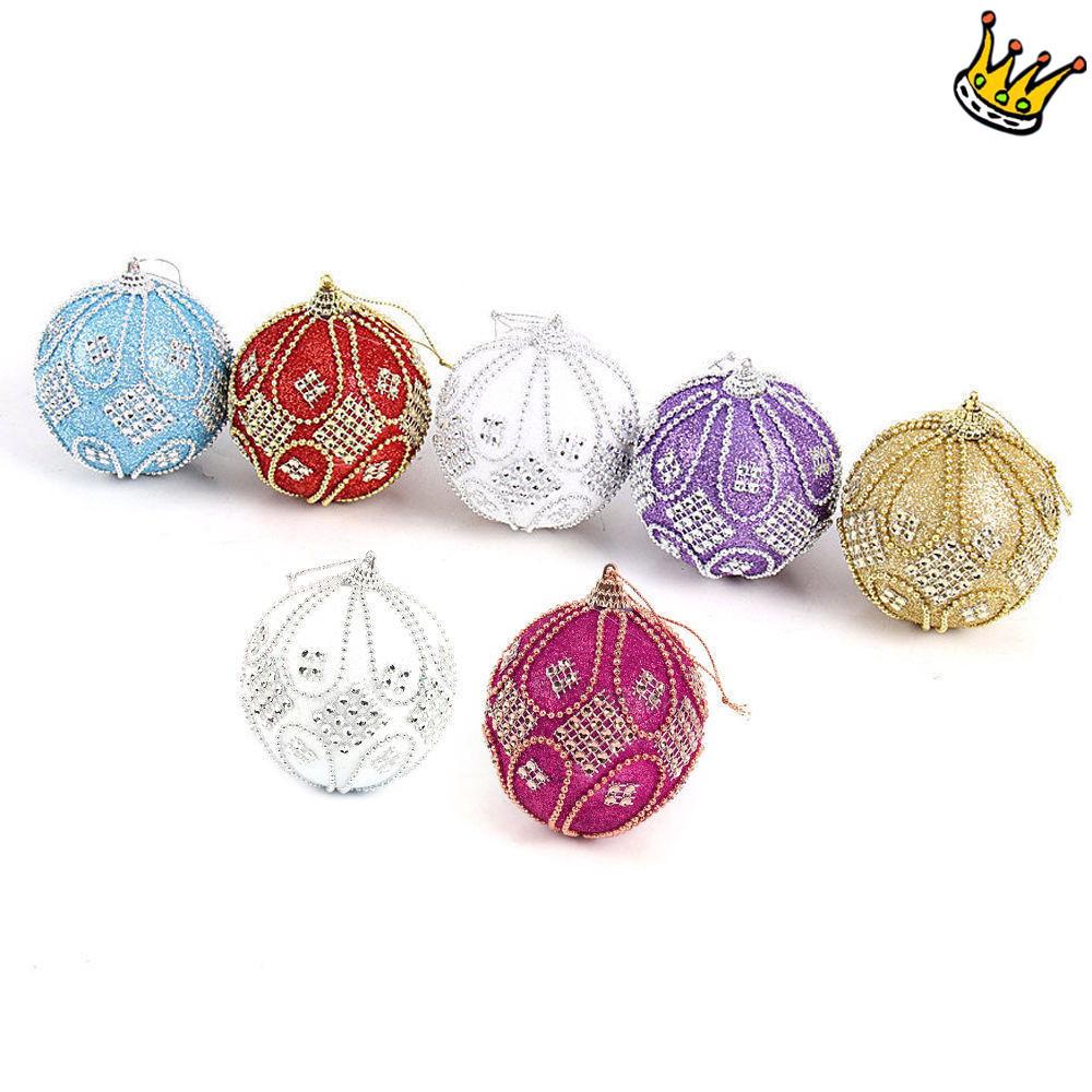 Buy Christmas Rhinestone Glitter Baubles Balls Xmas Tree Ornament ...
