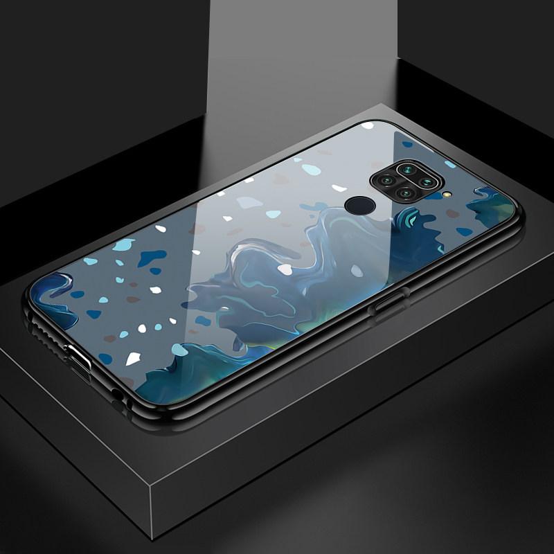 Buy Fashion Painted Pattern Glossy Tempered Glass Phone Case Shockproof ...