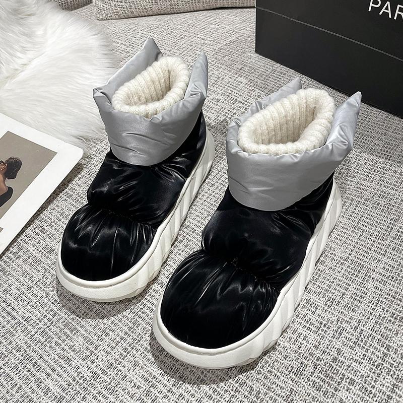 Waterproof Pink Slipper for Women Winter Fur Mules Slides Home Shoes ...