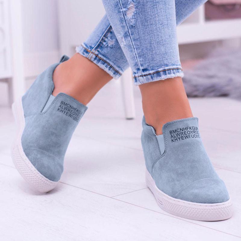 Buy Fashion Women Hidden Wedge Heels Shoes Increased High Top Casual ...