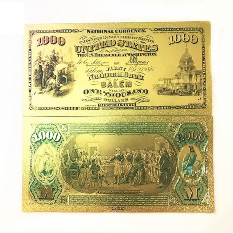Buy 1875 US Dollar Gold Banknote Colored Golden Money Bill Gold Foil ...