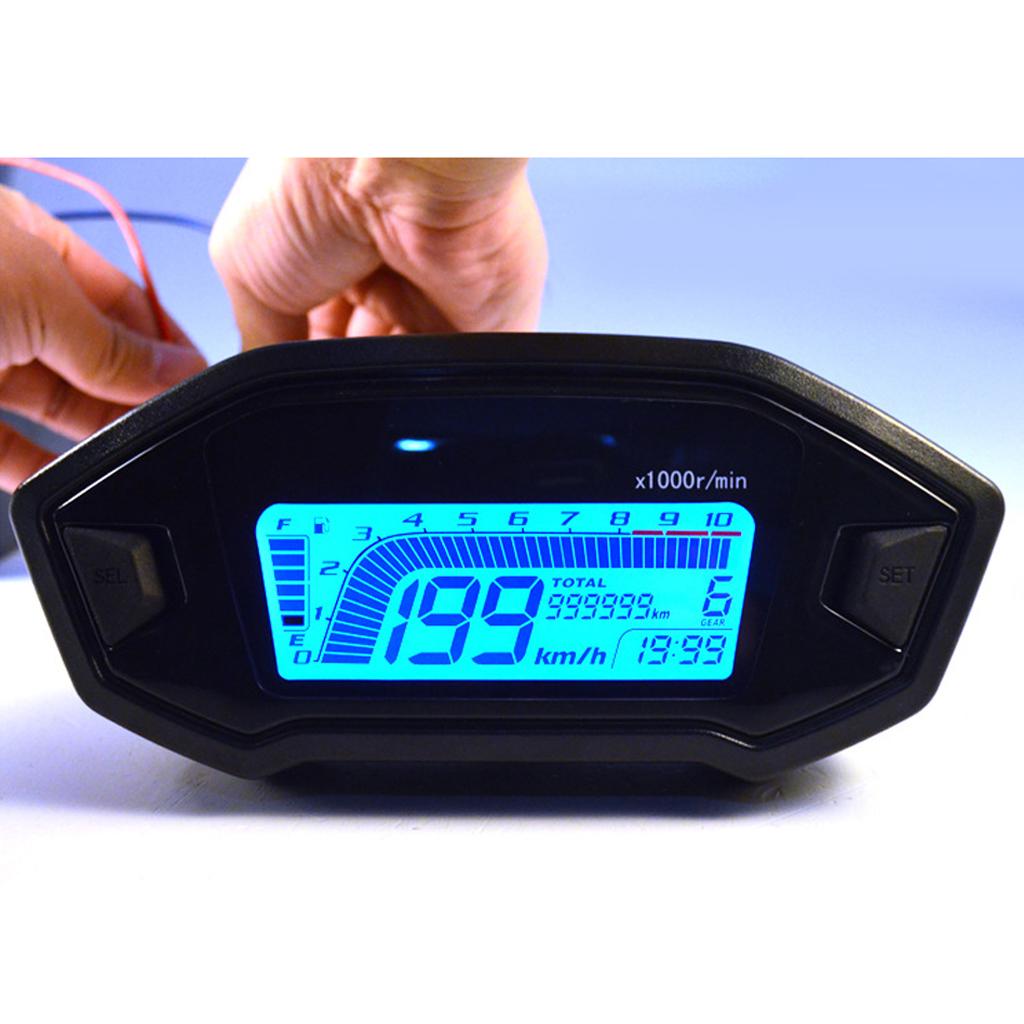 150mm LCD Digital Odometer Speedometer Tachometer for Motorcycle ...