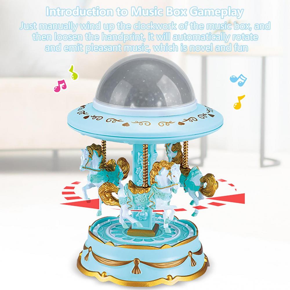 Buy Romantic Carousel Music Box Color Changing LED Lights Musical Boxes ...