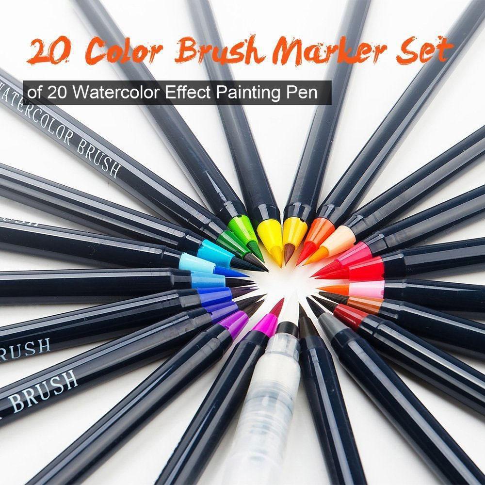 Buy 20 Colors Sketch Pen Brush Pen Set Painting Brush Pen Drawing Pen ...