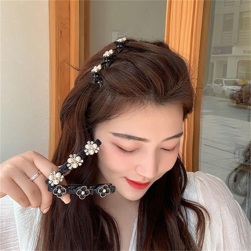 Buy Women Elegant Flower Pearls Braid Hairpins Sweet Hair Decorate ...