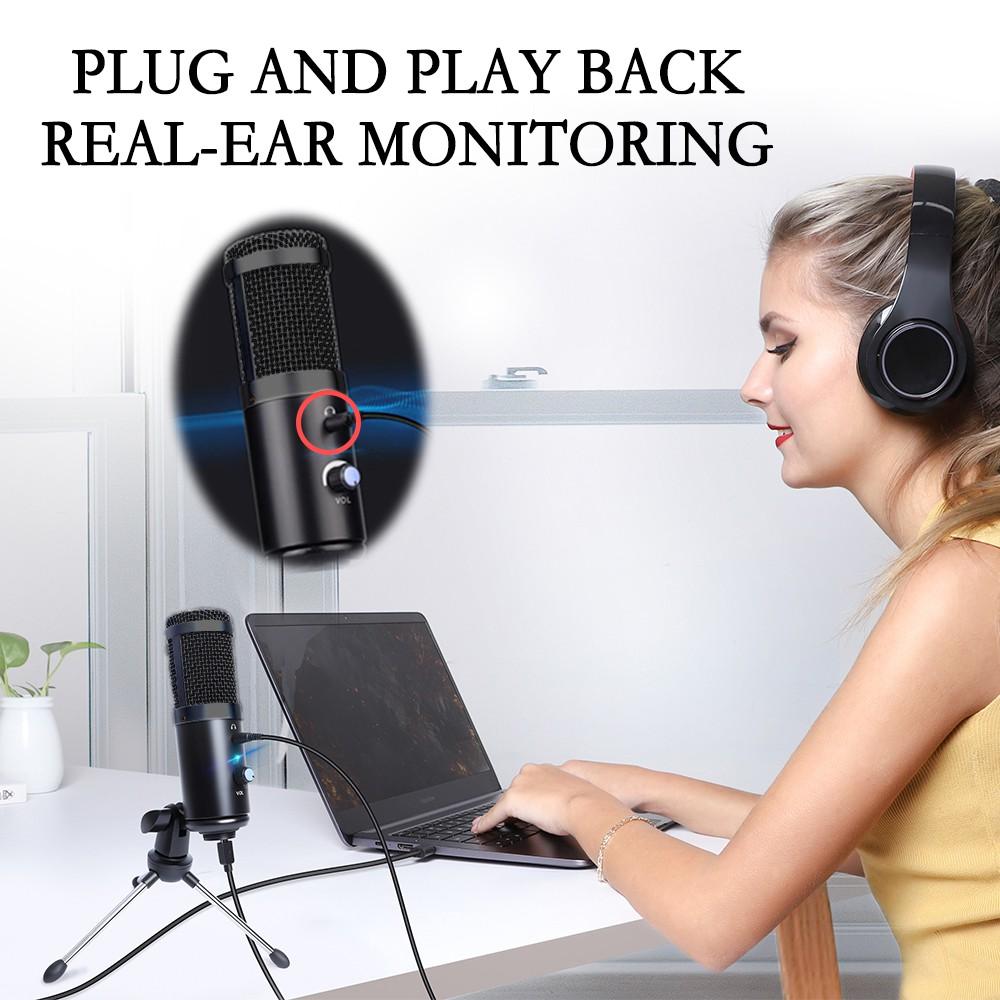 Buy USB Condenser Recording Microphone Youtube Podcast Instrument Live ...