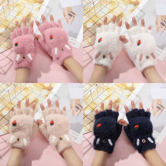 Buy 1 Pair High Quality Cartoon Plush Gloves Soft Scratch Resistant at ...
