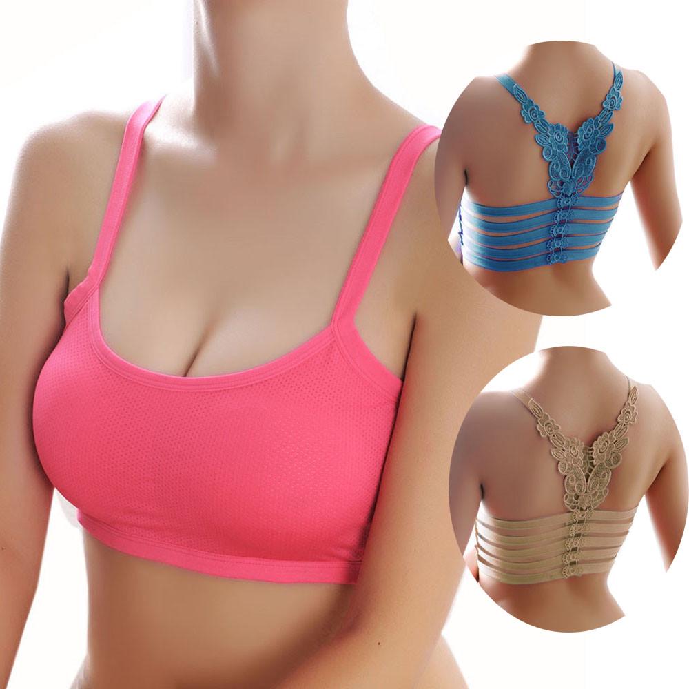 Buy Women Yoga Fitness Stretch Workout Tank Top Seamless Racerback Padded Sports Bra at ...