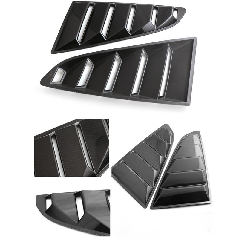 2 x Quarter Side Window Louvers Cover Pair Black Side Window 1/4 Scoop ...