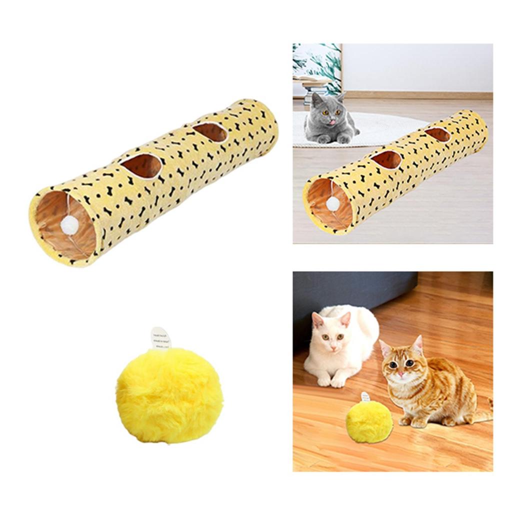 Buy Cats Catnip Ball Toys Touch Sounding Cat Tunnel Collapsible Kitten ...