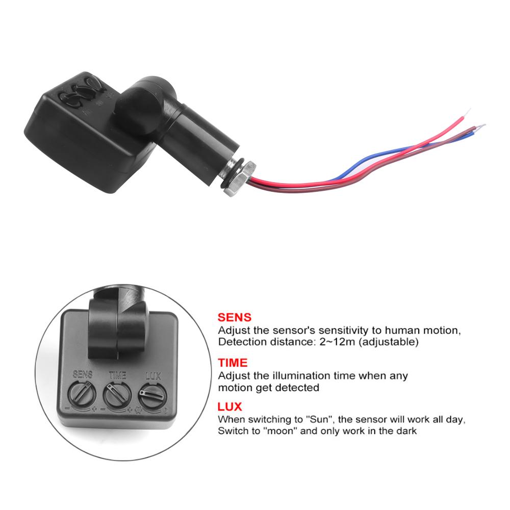 Buy Infrared human body induction sensor switch LED Flood PIR Motion ...