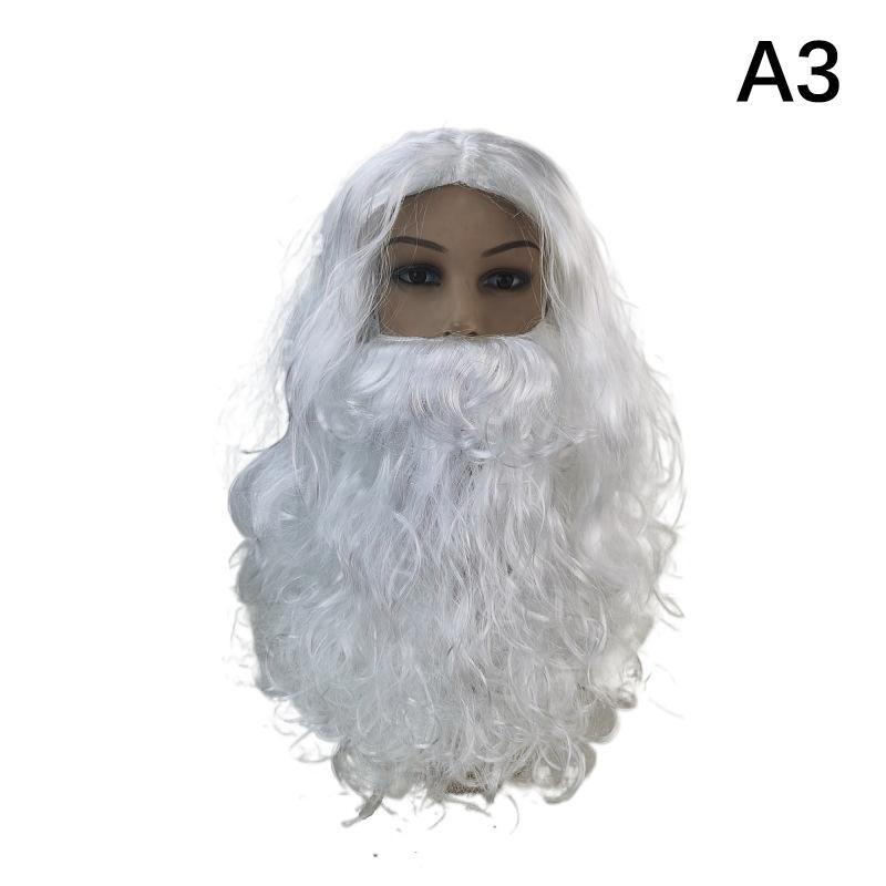 Buy 1Set Christmas Cosplay Wig Beard Santa Claus Beard Wig Set Of White ...