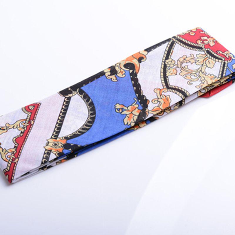 European Palace Style Cotton Square Neck Scarf Geometric Print Office ...