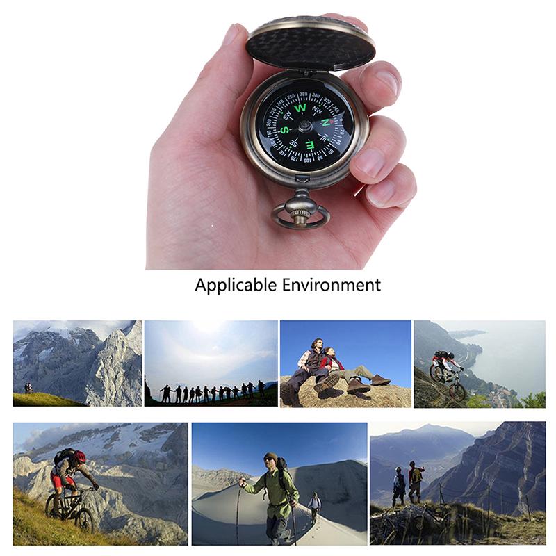 Buy Retro Pocket Watch Compass Outdoor Tools Hiking Adventure Camping ...
