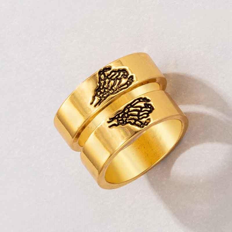 Buy Trendy Couple Rings for Women Men Cartoon Love Heart Carving ...