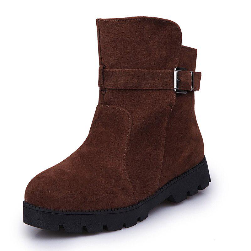 Women Snow Genuine Leather Ankle Boots Retro Lady Flat Shoes Warm Fur ...