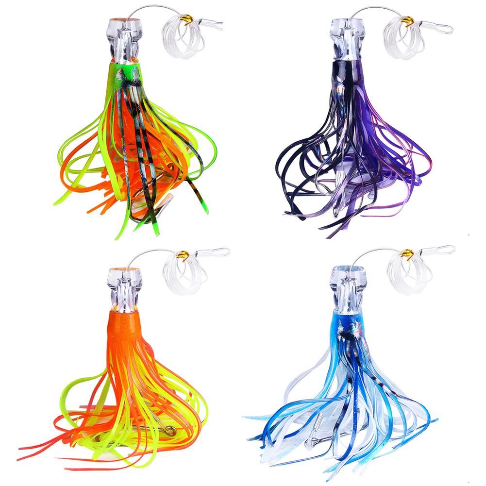 Buy 22cm 100g Tuna Baits Skirt Tail Jig Fishing Tuna Lures Lifelike ...