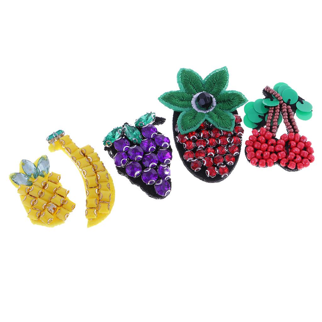 Buy 5pcs Decorative Fruit Patch Beads Rhinestone Applique DIY Clothes ...