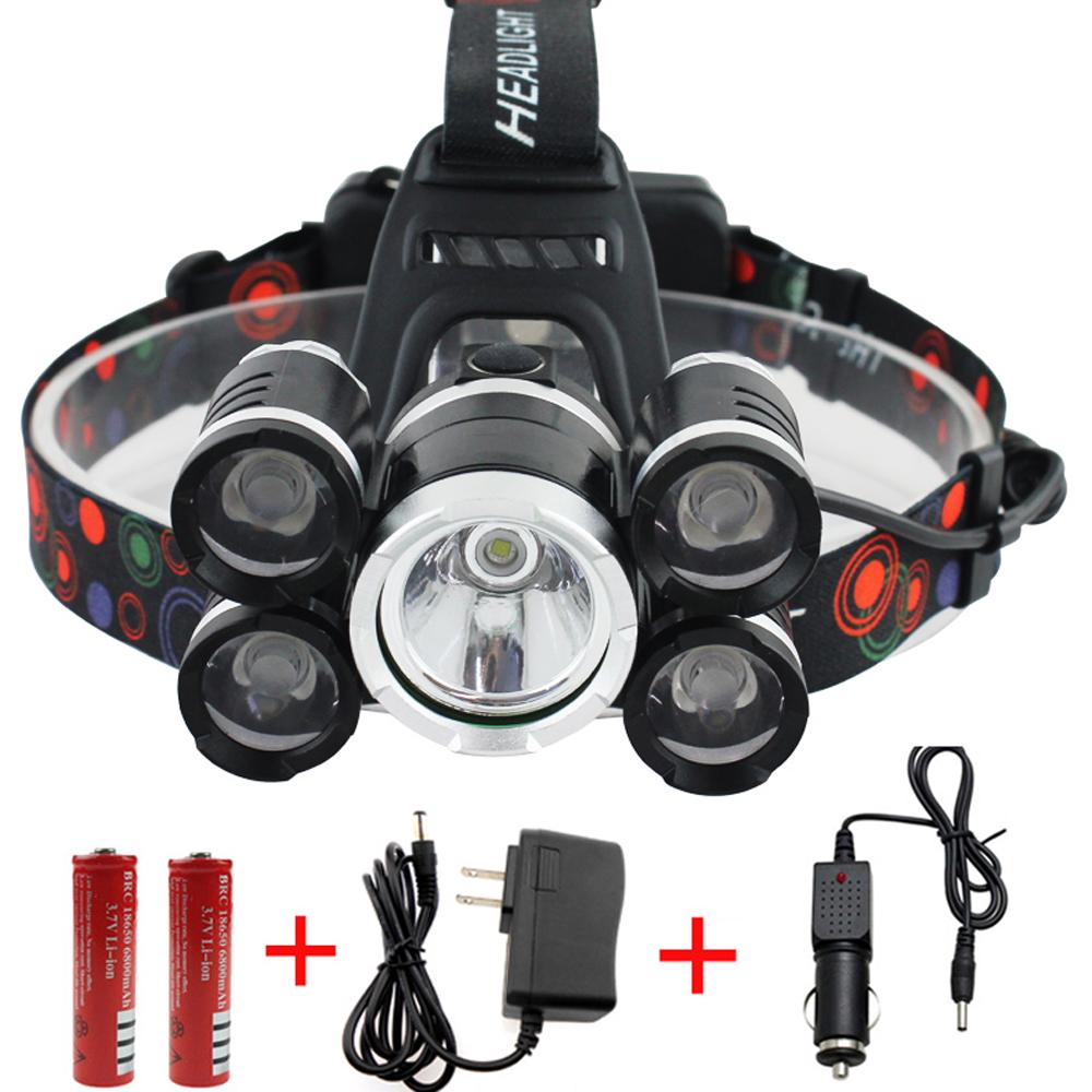 Buy 30000 Lumen 5 Led Headlamp XML T6+4*Q5 Head Lamp Powerful Led ...