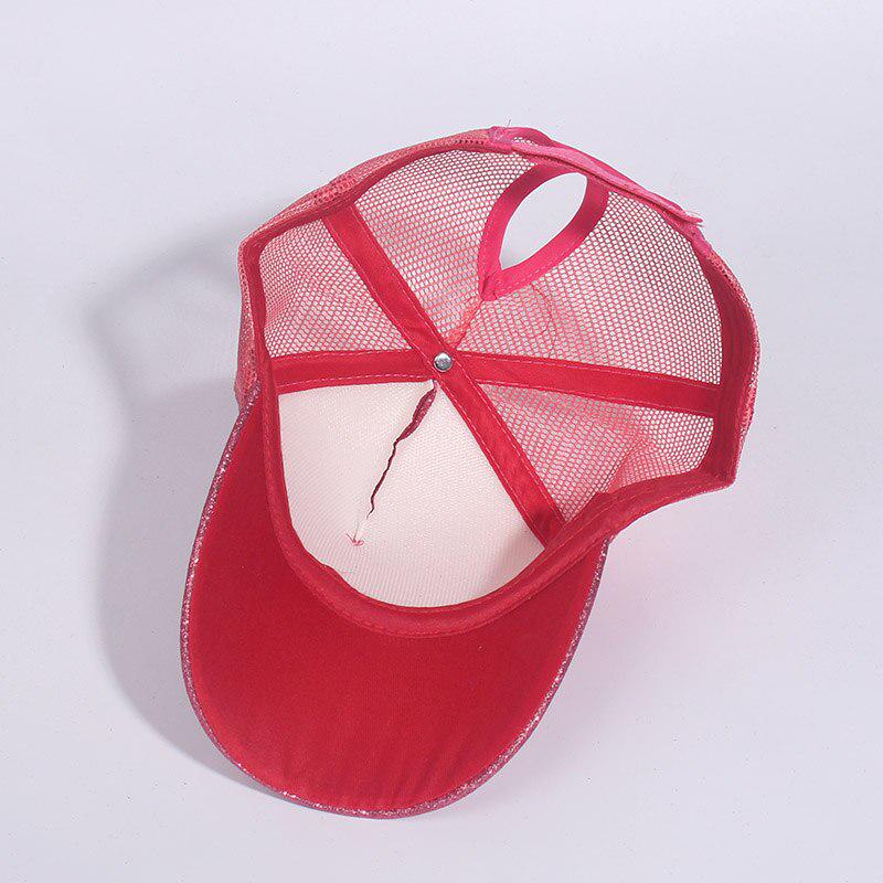 Buy Casual Ponytail Baseball Cap Women Adjustable Sequins Shine Caps ...