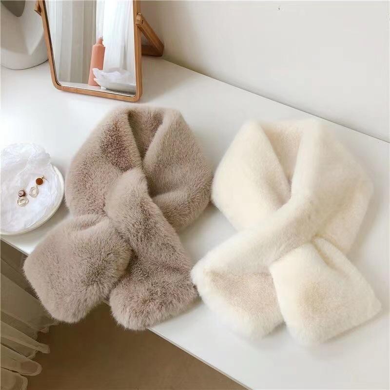 Buy Winter Warmth, Plush and Thick Double-sided Plush Scarf, Solid ...