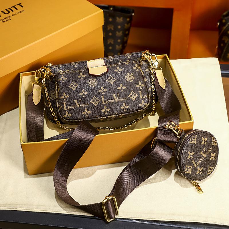 2022 New Mahjong Bag Three-in-one Three-piece Set of Old Flower Leather ...