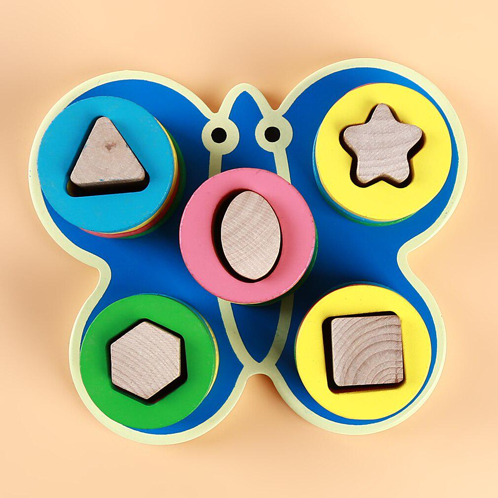 Buy Wooden Geometric Shape Cognitive Matching Butterfly Baby Early ...