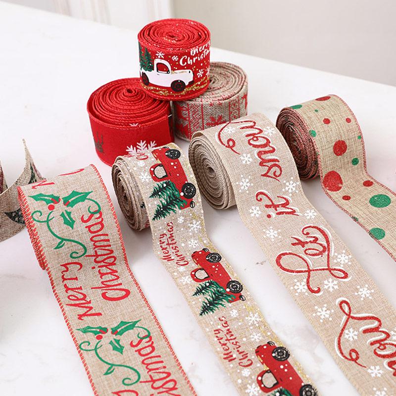 Buy 2m/Roll For Hairbows Bundle Christmas Ribbon Gift Packaging Webbing ...