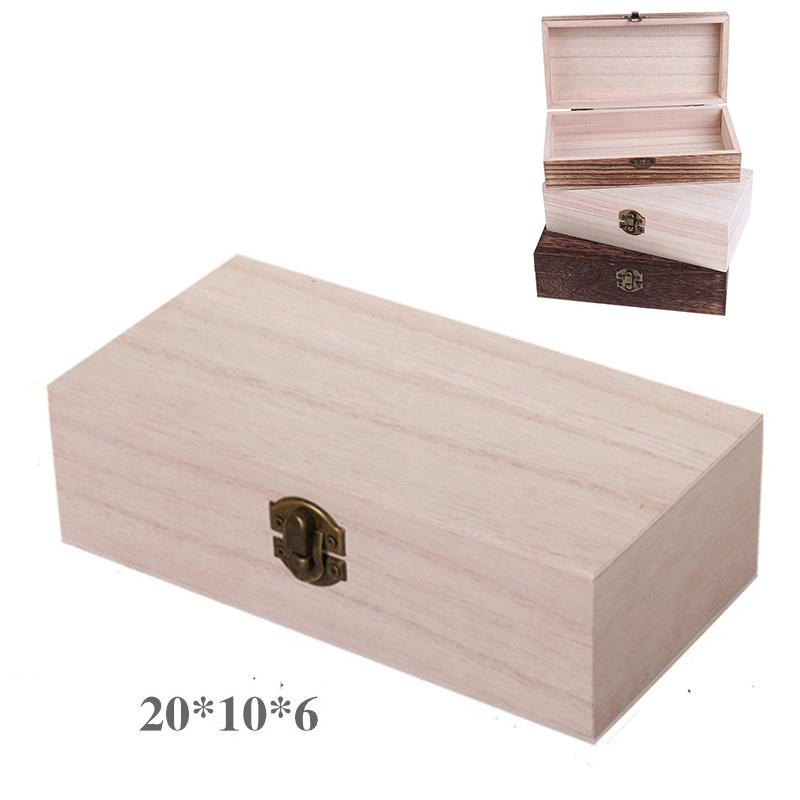 Buy Storage Box Vintage Wooden Clamshell Box Solid Wood Packing Box ...
