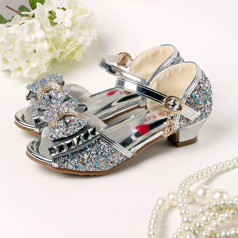 💰Köp billigt online Princess Girls Sandals Kid Butterfly Diamond High Heel Children Glitter ...