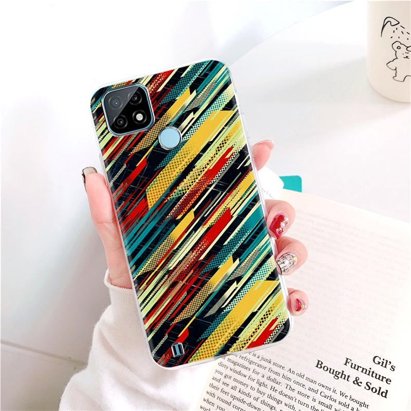 Oppo Realme C21 Kılıfı için Yumuşak Silikon Telefon Tamponu OPPO Realme ...