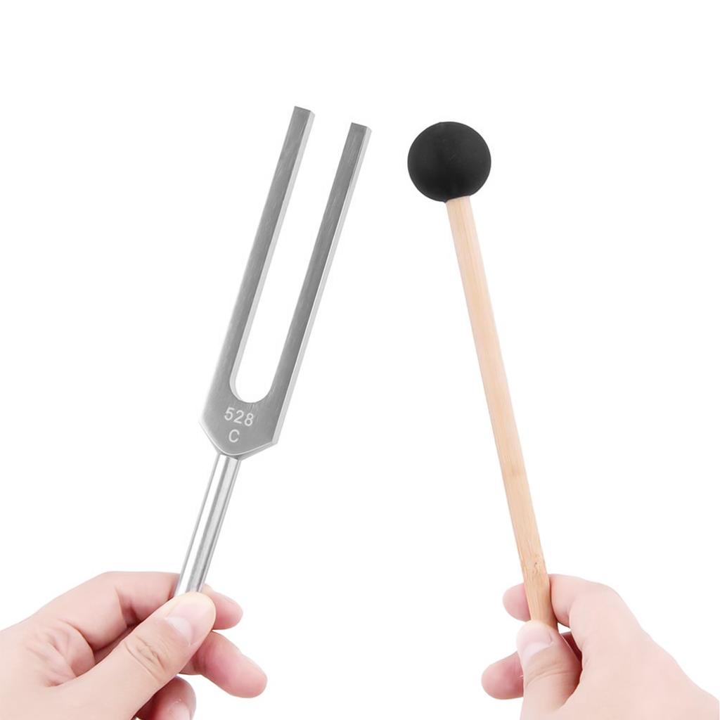 Buy Aluminum Alloy Tuning Fork 528C 528Hz Pitchfork with Mallet ...