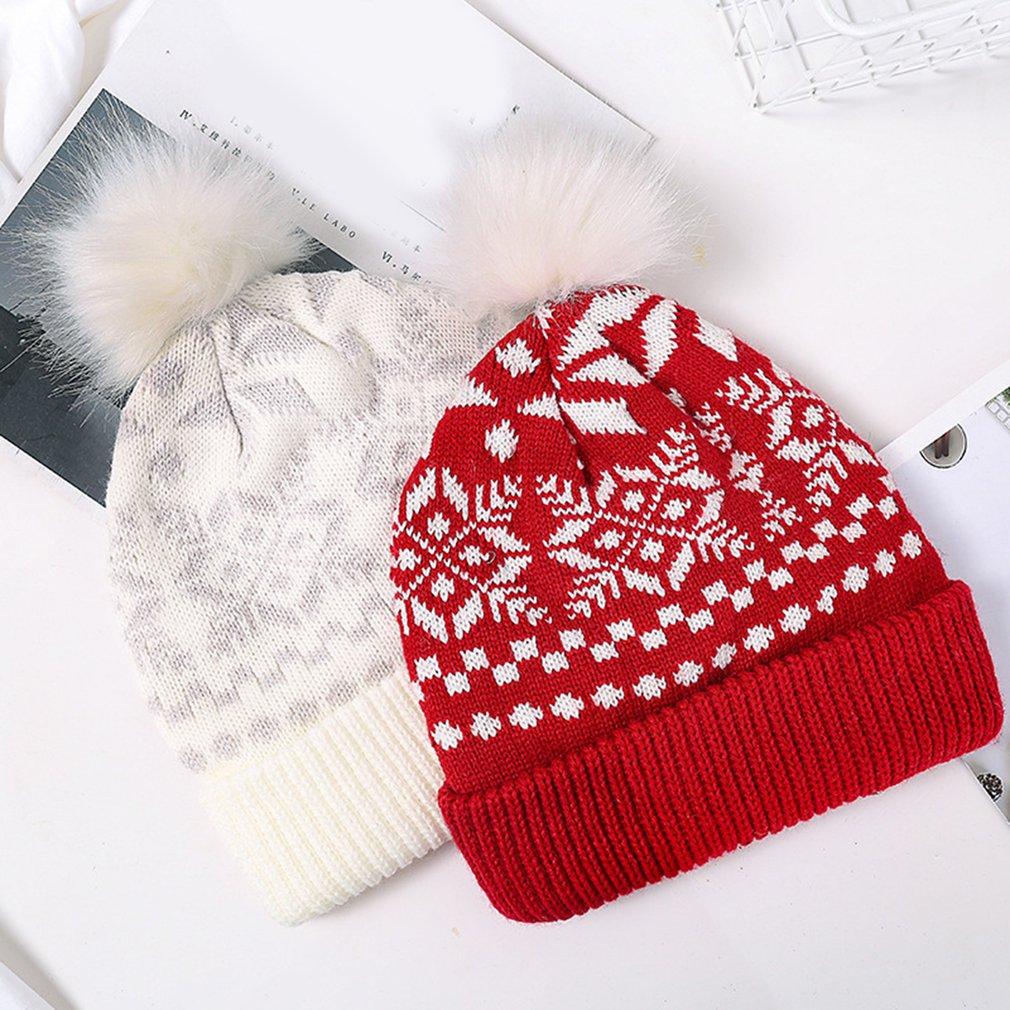 Buy Winter Christmas Snow Elk Knitted Hat Ski Wool Hat Cold Proof Keep ...