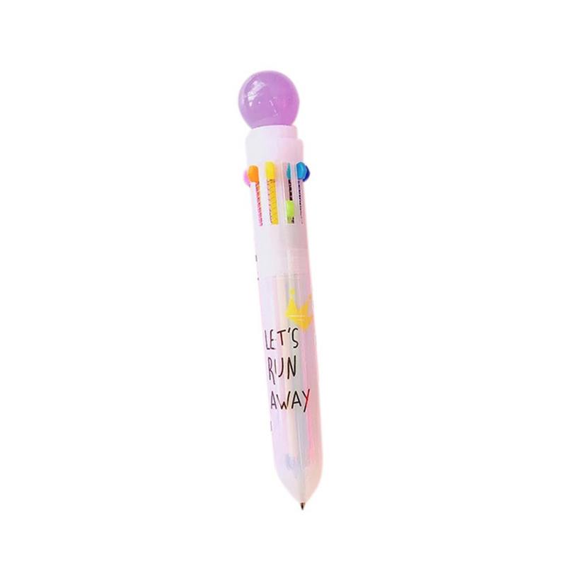 10 In 1 Multicolor Ballpoint Pen Cute Candy Color Marker Pen Creative ...