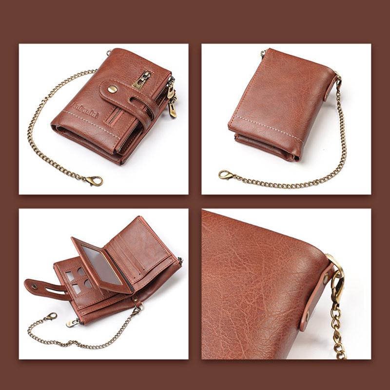 Cheap Fashion Men Wallets Double Zipper Large Capacity Pu Leather Male ...