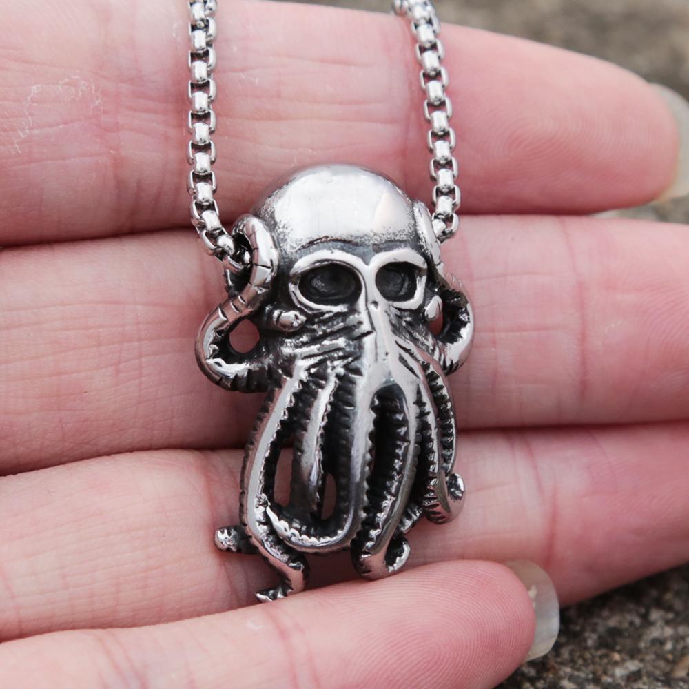 Cheap Punk Hip Hop Cthulhu Octopus Pendant Necklace Stainless Steel Men ...