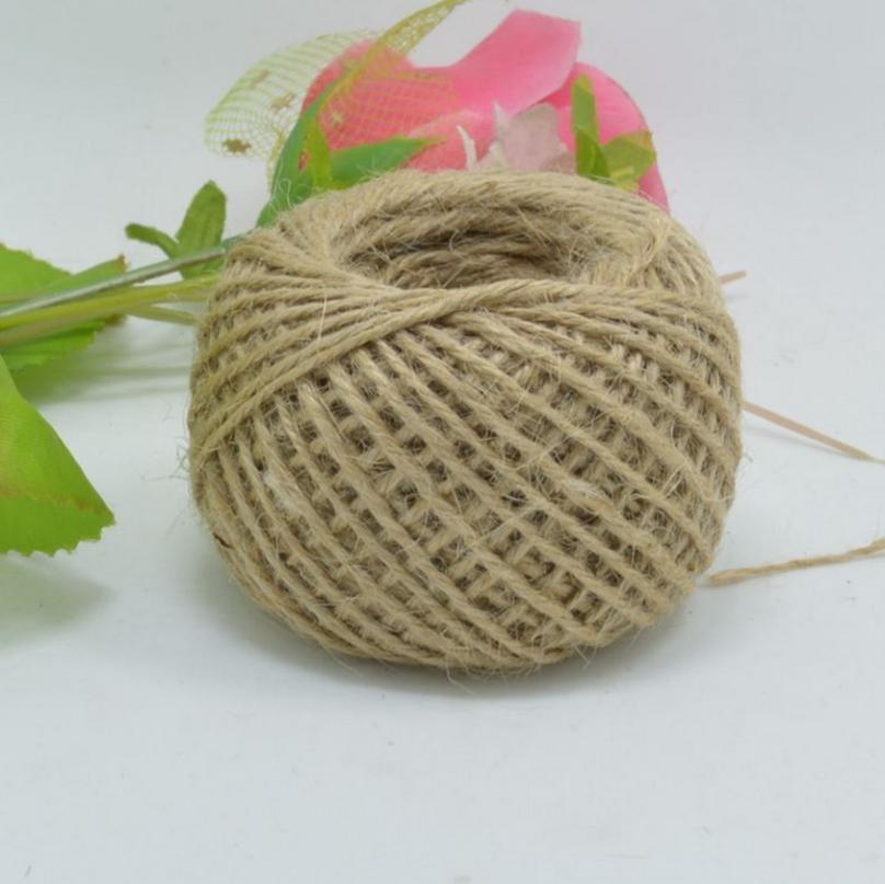 Buy 50M/Roll Natural Burlap Hessian Jute Twine Cord Hemp Rope String ...