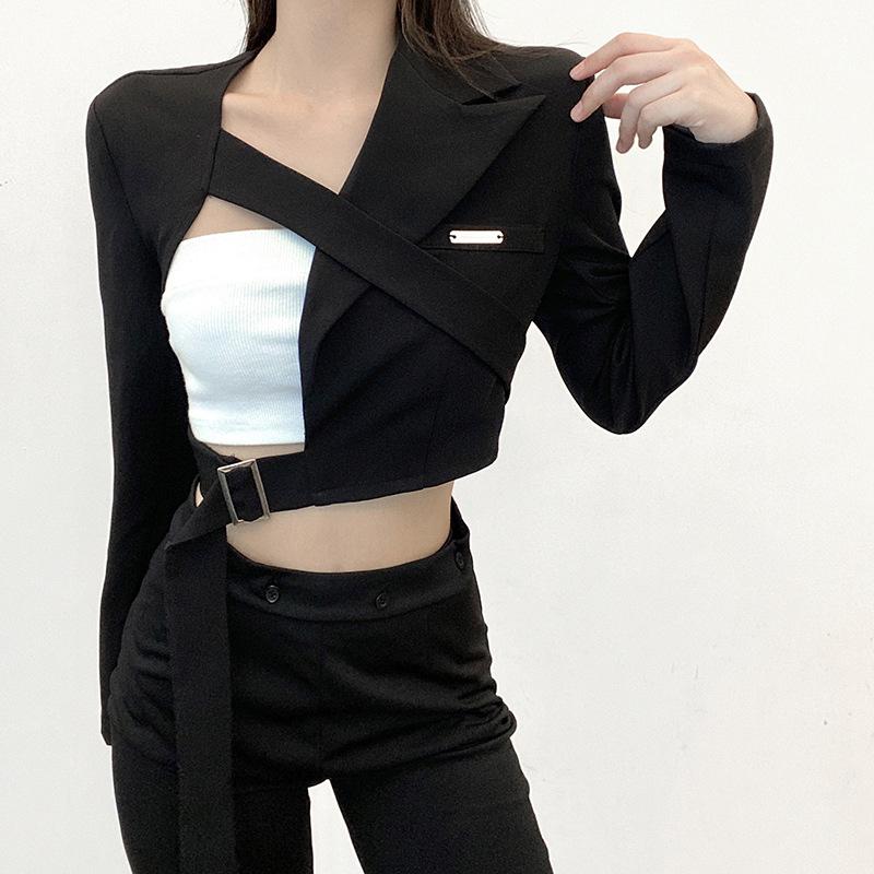 Buy Hollow Adjustment Short Suit Small Jacket Female Autumn Jacket ...