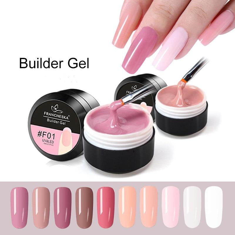 Buy 15ml Extension Nail Gel Clear White Pink UV LED Extension Gel Nail ...