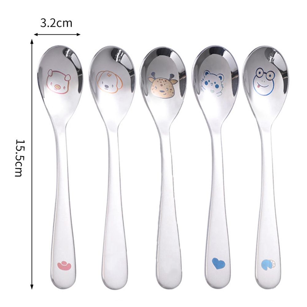 Buy Cartoon Tea Spoon Dessert Spoons Children Kids Learning Dinnerware ...