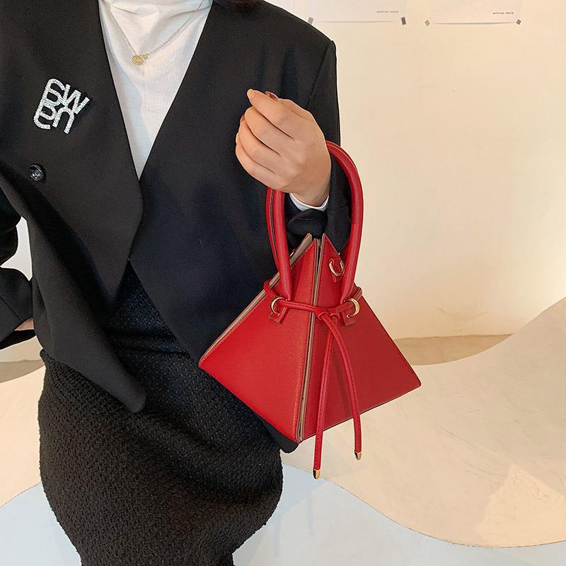 Buy Pure Color PU Triangle Shoulder Bag Messenger Bag Personality Trend ...